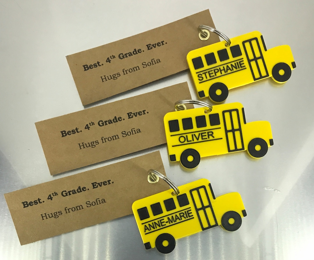 Personalized School Bus Bag Tag: Classmate Gift Pack - Etsy