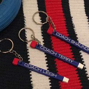 Personalized Tiny Ringette Stick Name Keychain, Keepsake, Bag Charm ...