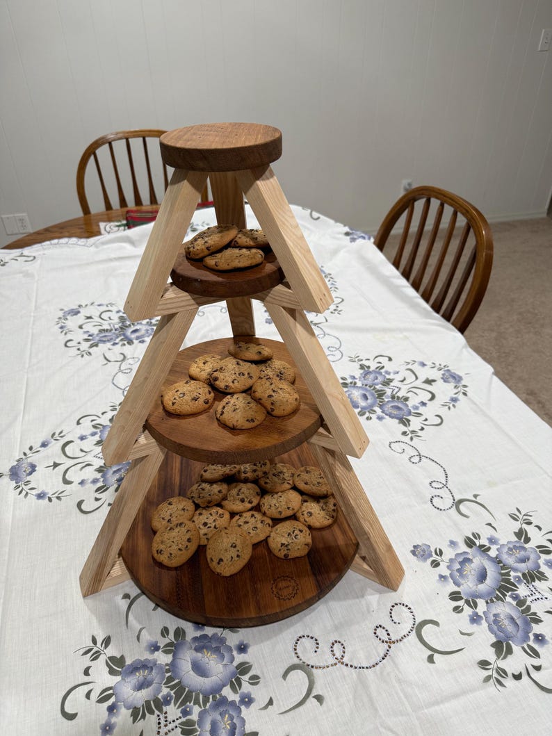 Three Tiered Christmas Tree Serving Stand - Etsy