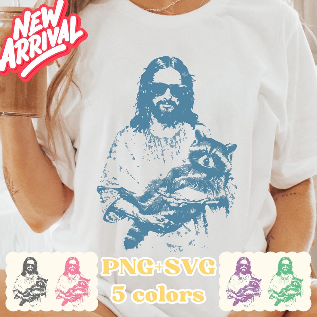 Raccoon PNG Bundle Cute & Funny Raccoon Svgs Jesus Holding Raccoon ...