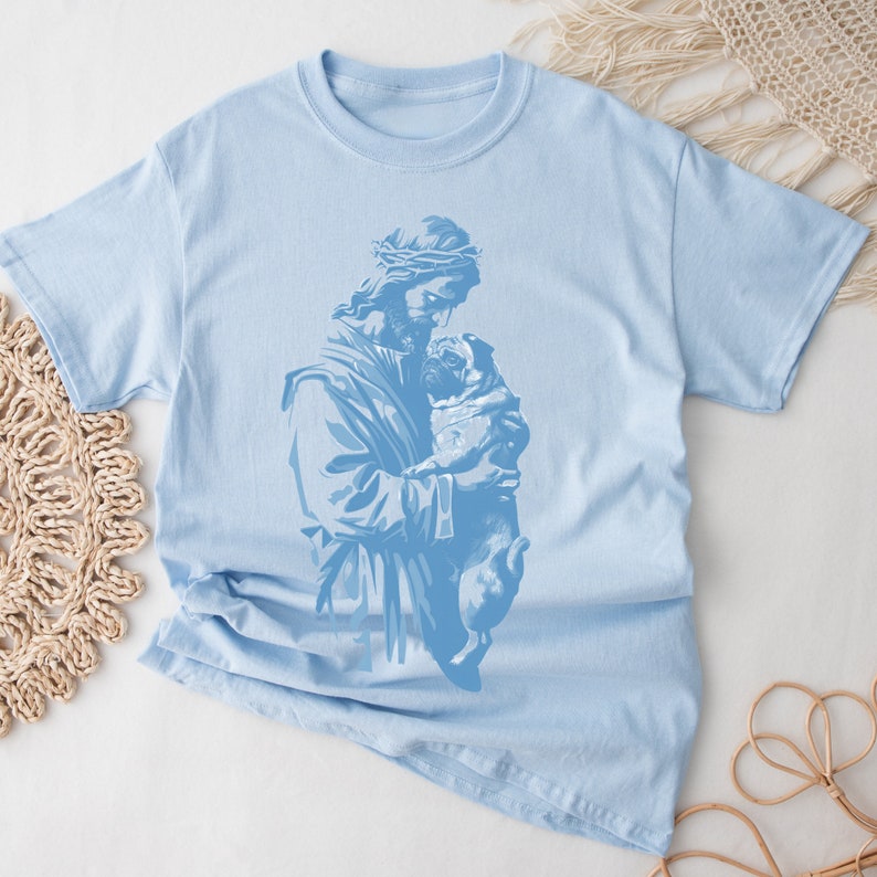 Cute and Funny Pug PNG Designs Jesus Hugging Pug, Christian Pug Art ...