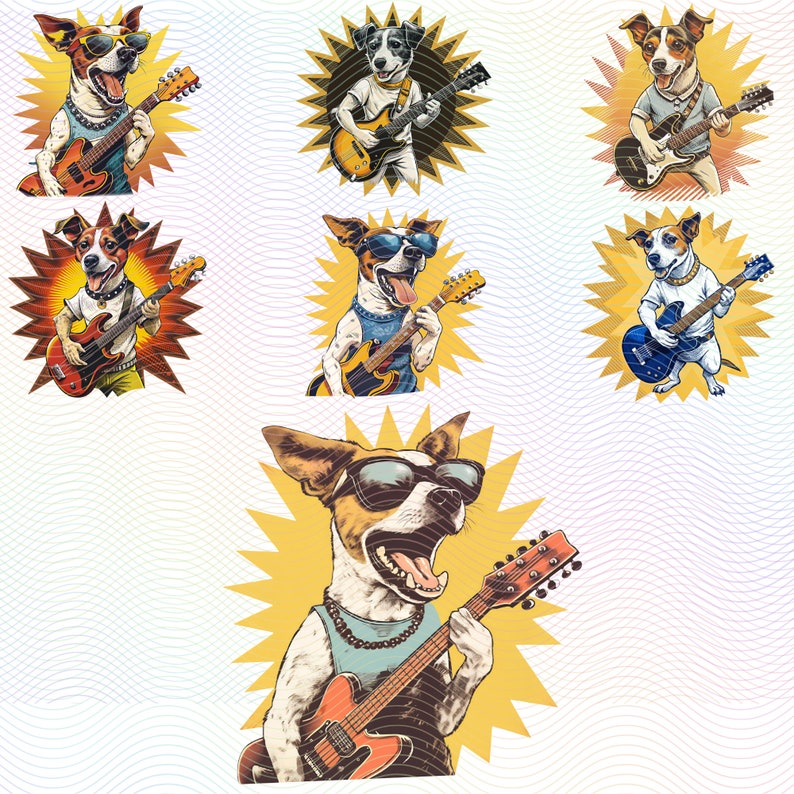 Jack Russell Rocker PNG Bundle Parson Russell PNG 300DPI Designs Jrt ...