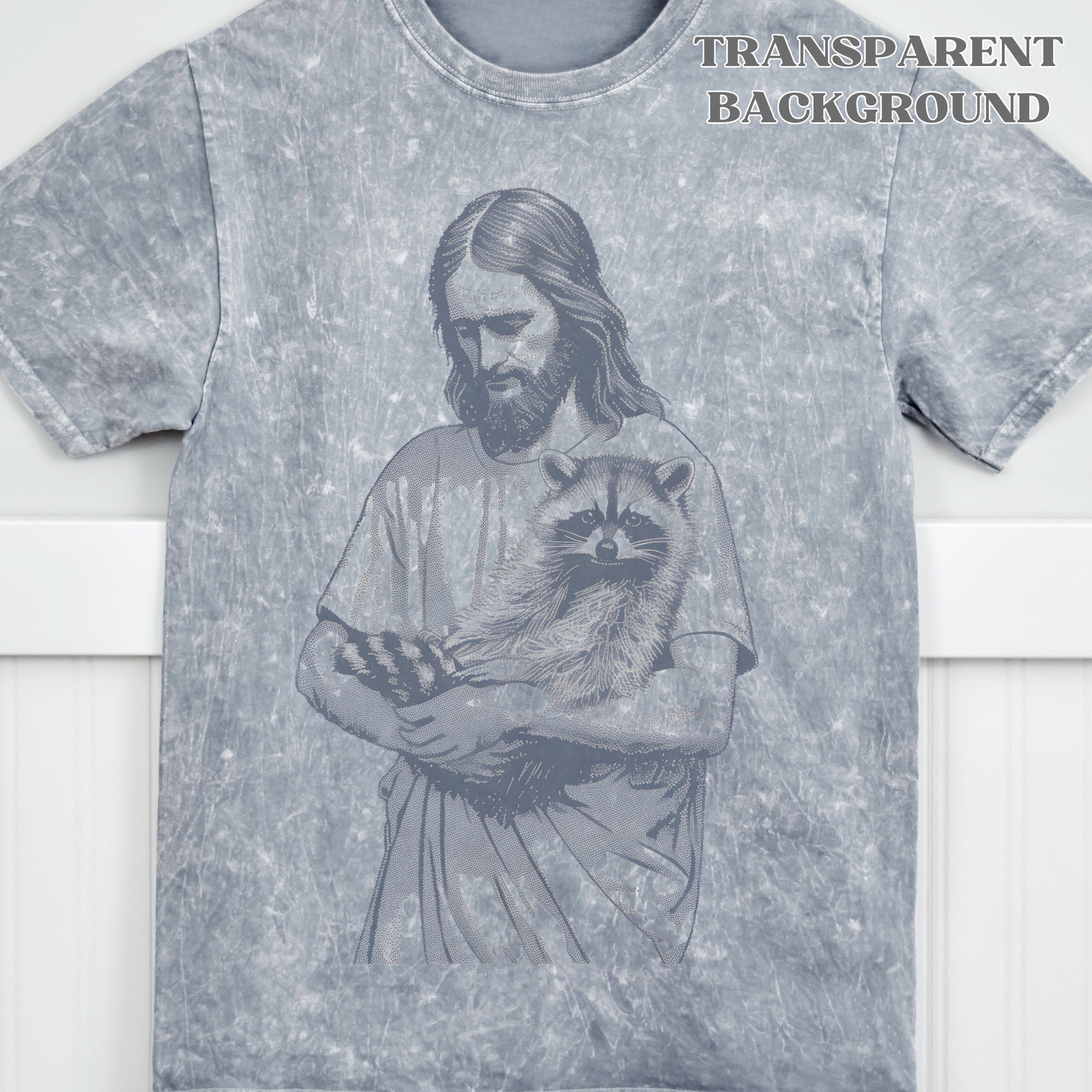 Jesus Holding Raccoon PNG, Raccoon and Jesus SVG, Design Racoon, Racoon ...