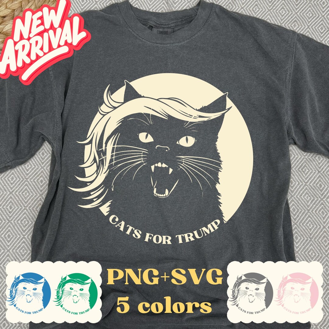 Cute Trump Cat Meme SVG | 2024 Election Trump Lover Design | Funny ...