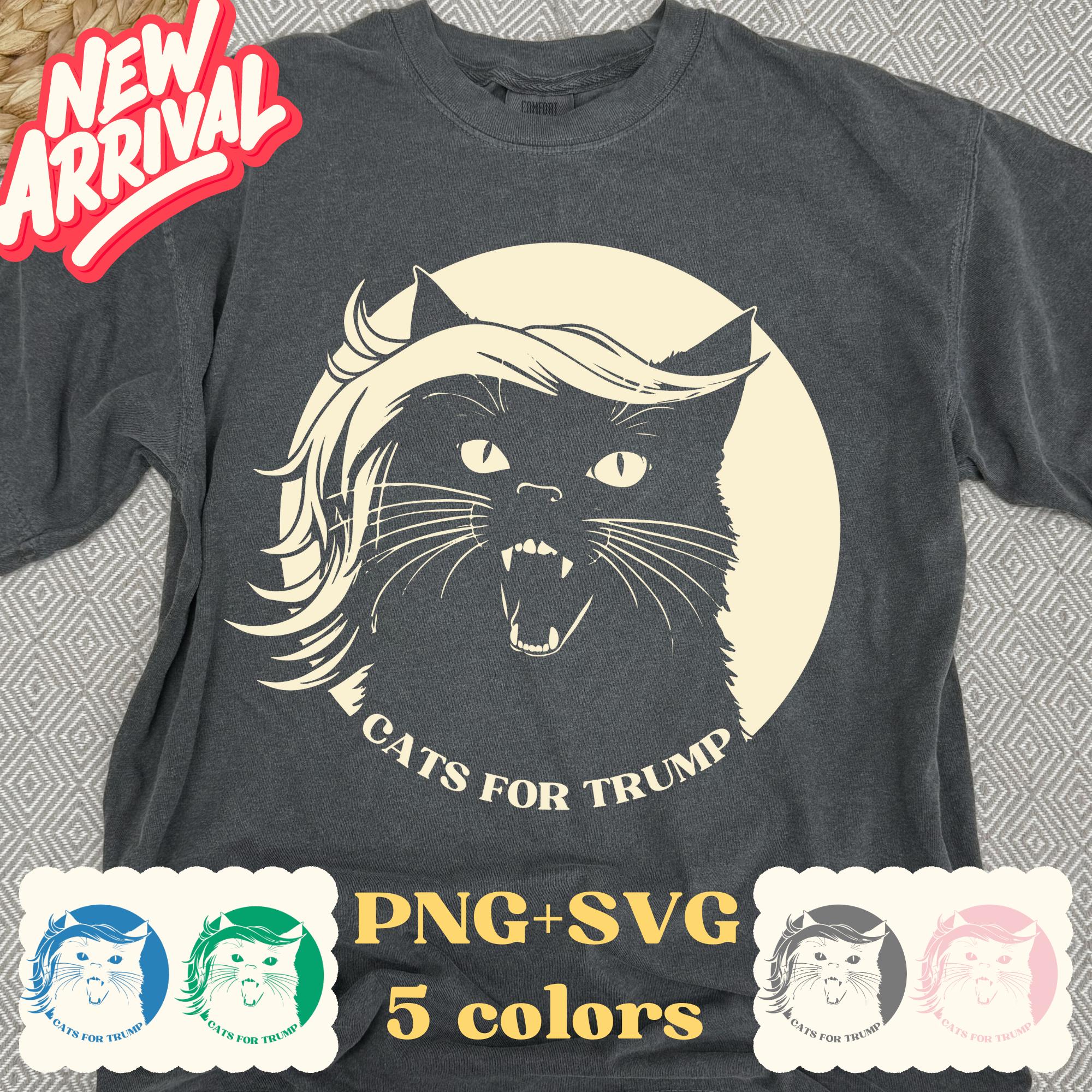 Cute Trump Cat Meme SVG | 2024 Election Trump Lover Design | Funny ...