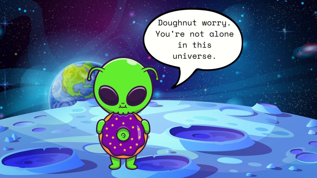 Doughnut Alien Cute Laptop Wallpaper - Etsy