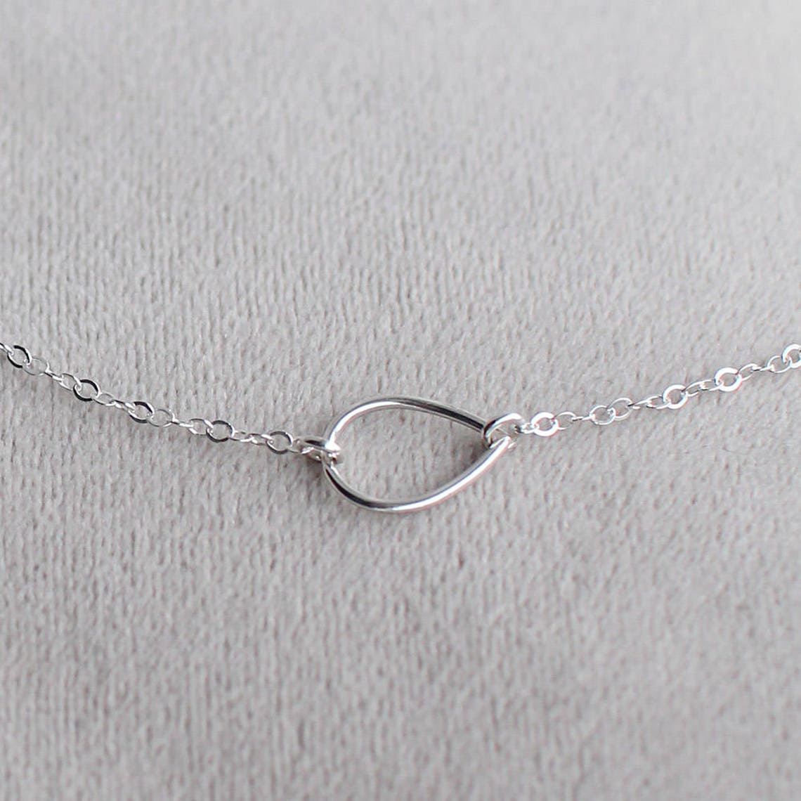 Sterling Silver Teardrop Necklace Geometric Teardrop Charm - Etsy