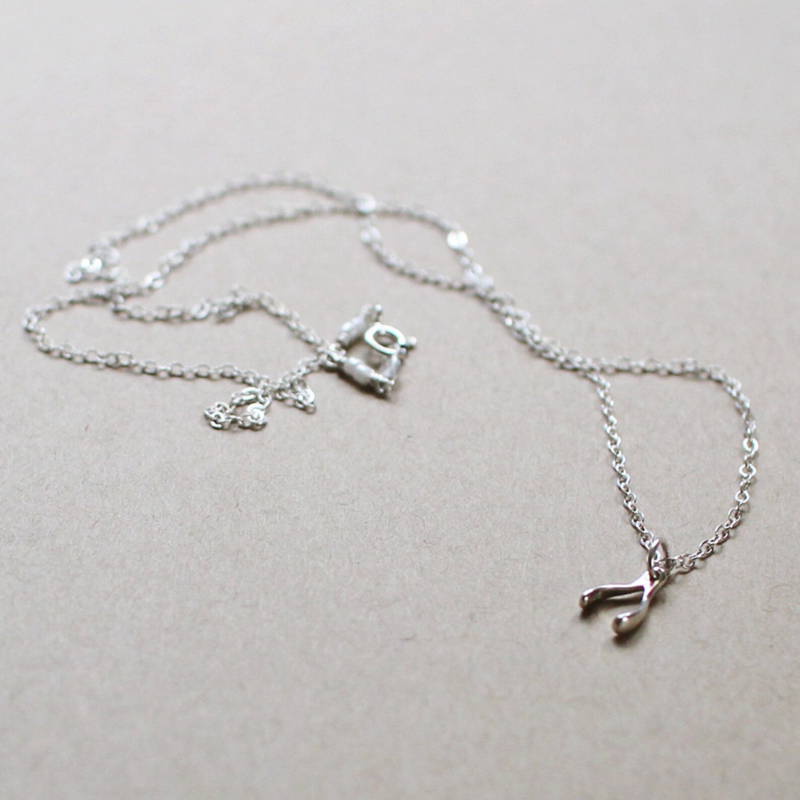 Furcula Silver Wishbone Necklace - Etsy