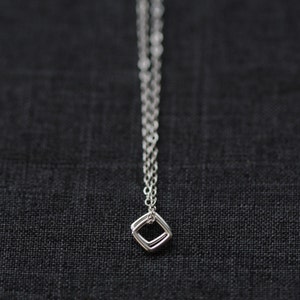 Silver Squares Geometric Necklace // "conmigo" // Sterling Silver ...