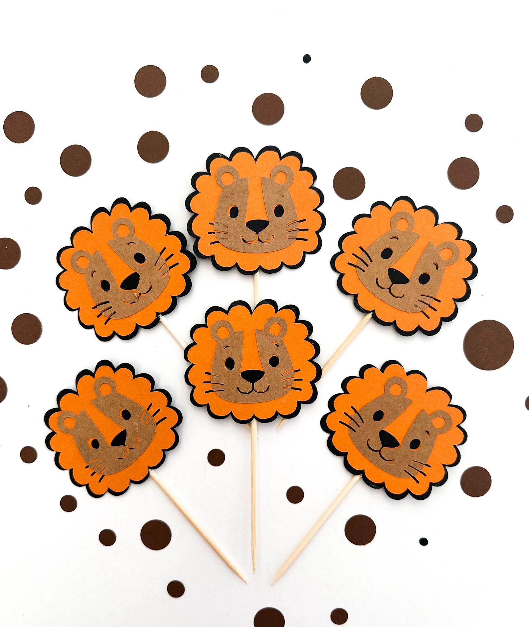 Lion Toppers, Jungle Toppers, Lion Cupcakes, Wild One Toppers, Jungle ...