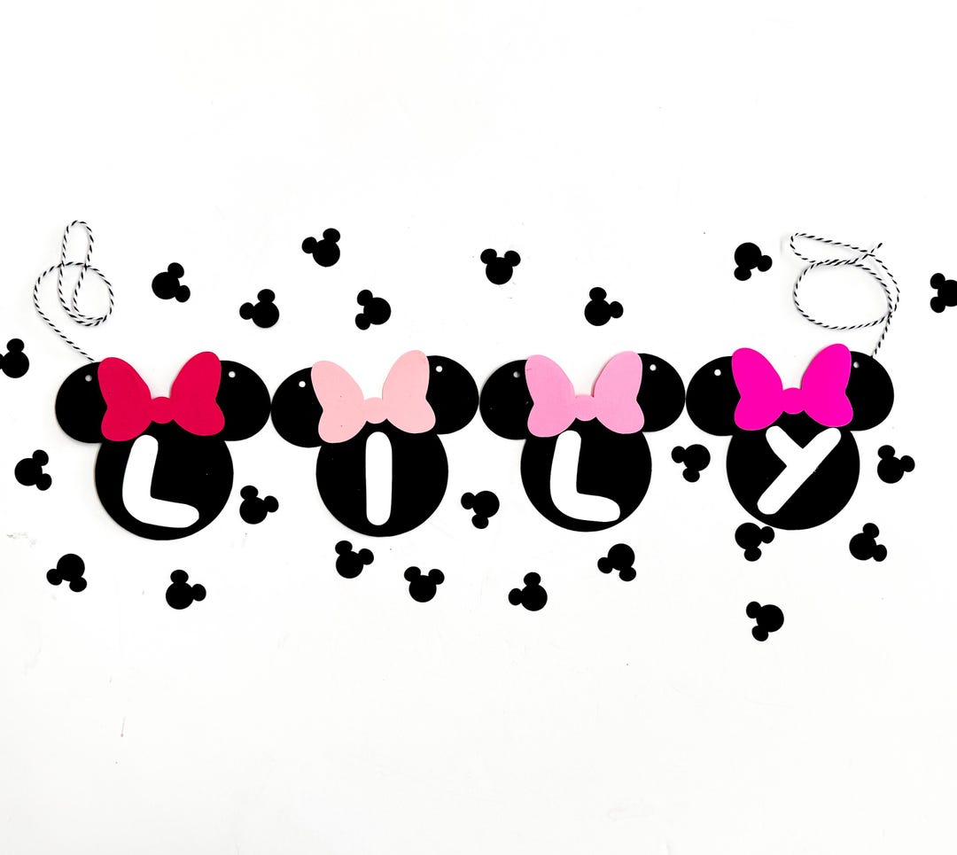 Minnie Banner, Personalized Minnie Banner, Minnie Name Banner, Pink ...