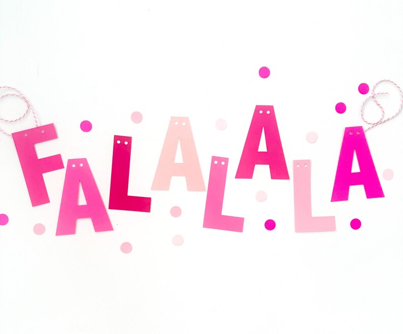 PROMO Add On, FALALALA Banner, Pink FALALALA Banner, Pink Christmas ...