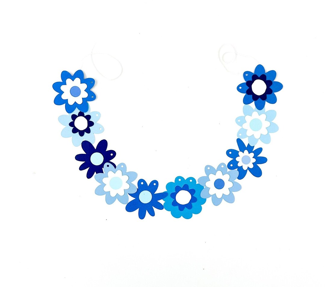 Blue Flower Banner, Blue Flower Wedding Banner, Blue Party Flower ...