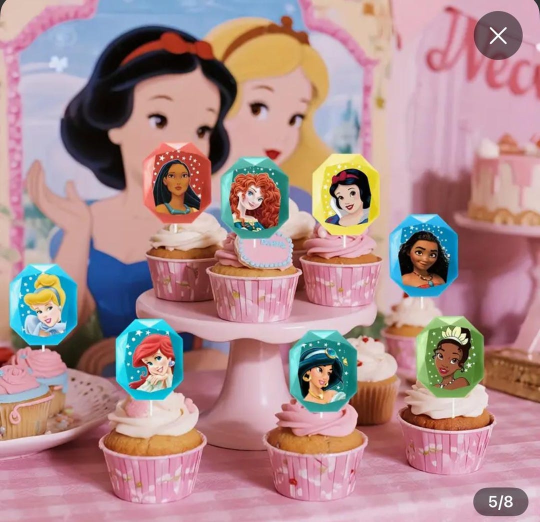 8 Princess Toppers, Princess Cupcakes, Princess, Princess Table ...