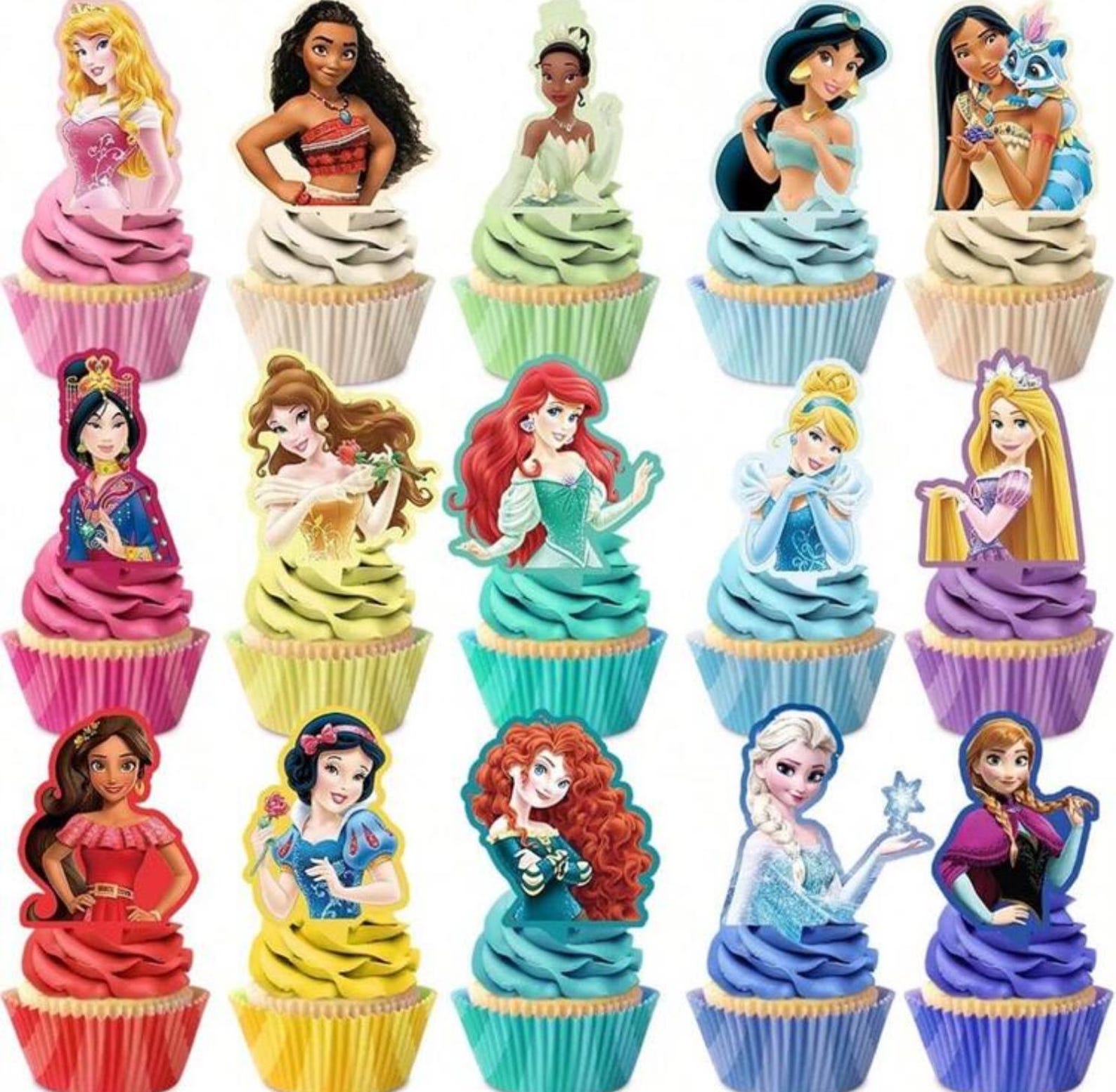 15 Princess Cupcakes, Princess Party, Princess Birthday, Princess ...