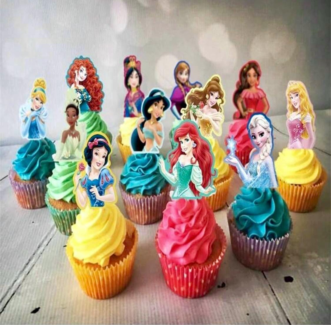 15 Princess Cupcake Toppers, Princess Birthday, Princess Party ...