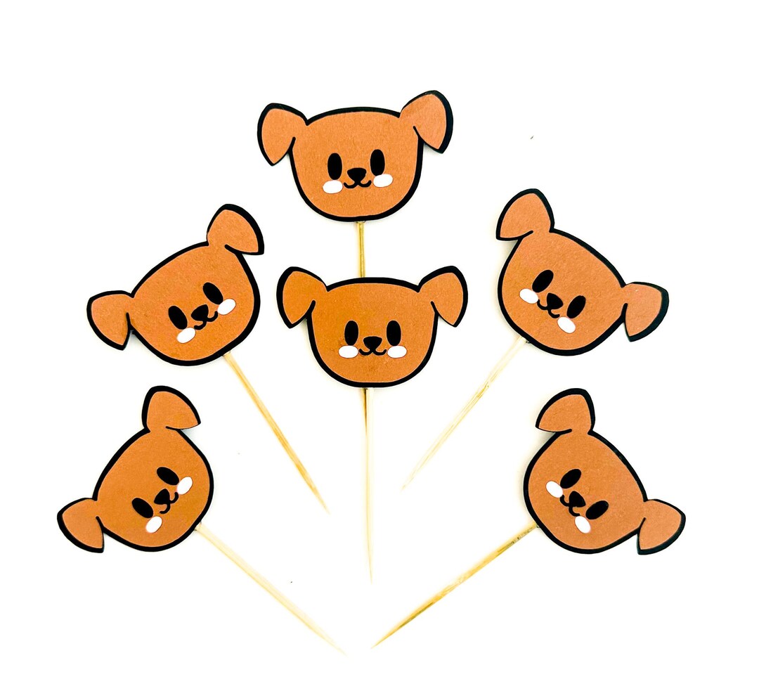 Puppy Party, Puppy Cupcake Toppers, Puppy Birthday Toppers, Dog Party ...