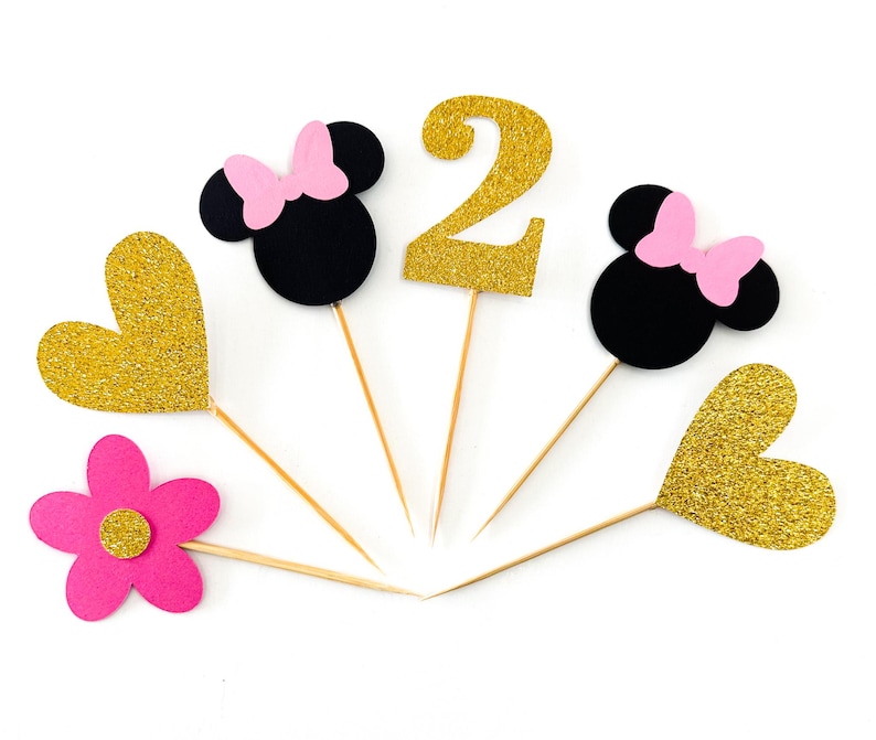 Minnie Mouse Toppers, Minnie Mouse Cupcakes,minnie Mouse Birthday, Pink ...