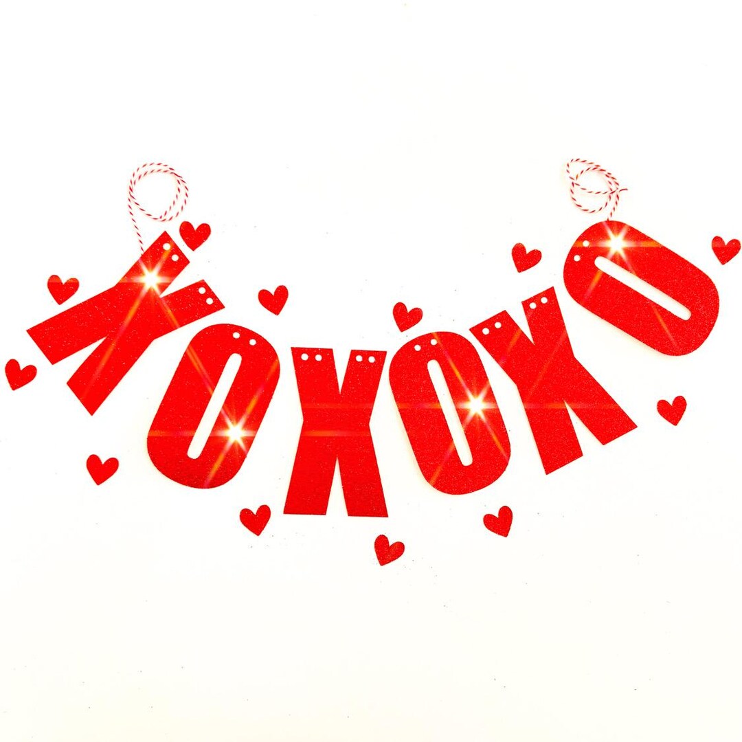 Xoxoxo Banner, XOXOXO Valentine Banner, Hugs and Kisses Banner, XOXOXO ...