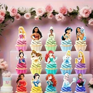 15 Princess Cupcakes, Princess Party, Princess Birthday, Princess ...