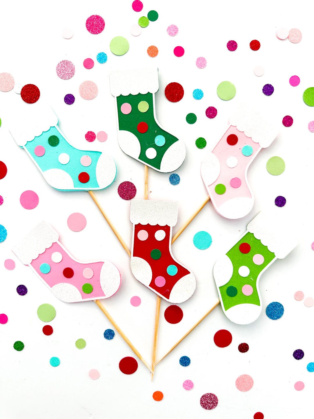 Pastel Christmas Toppers, Pastel Christmas Stocking Toppers, Pastel ...