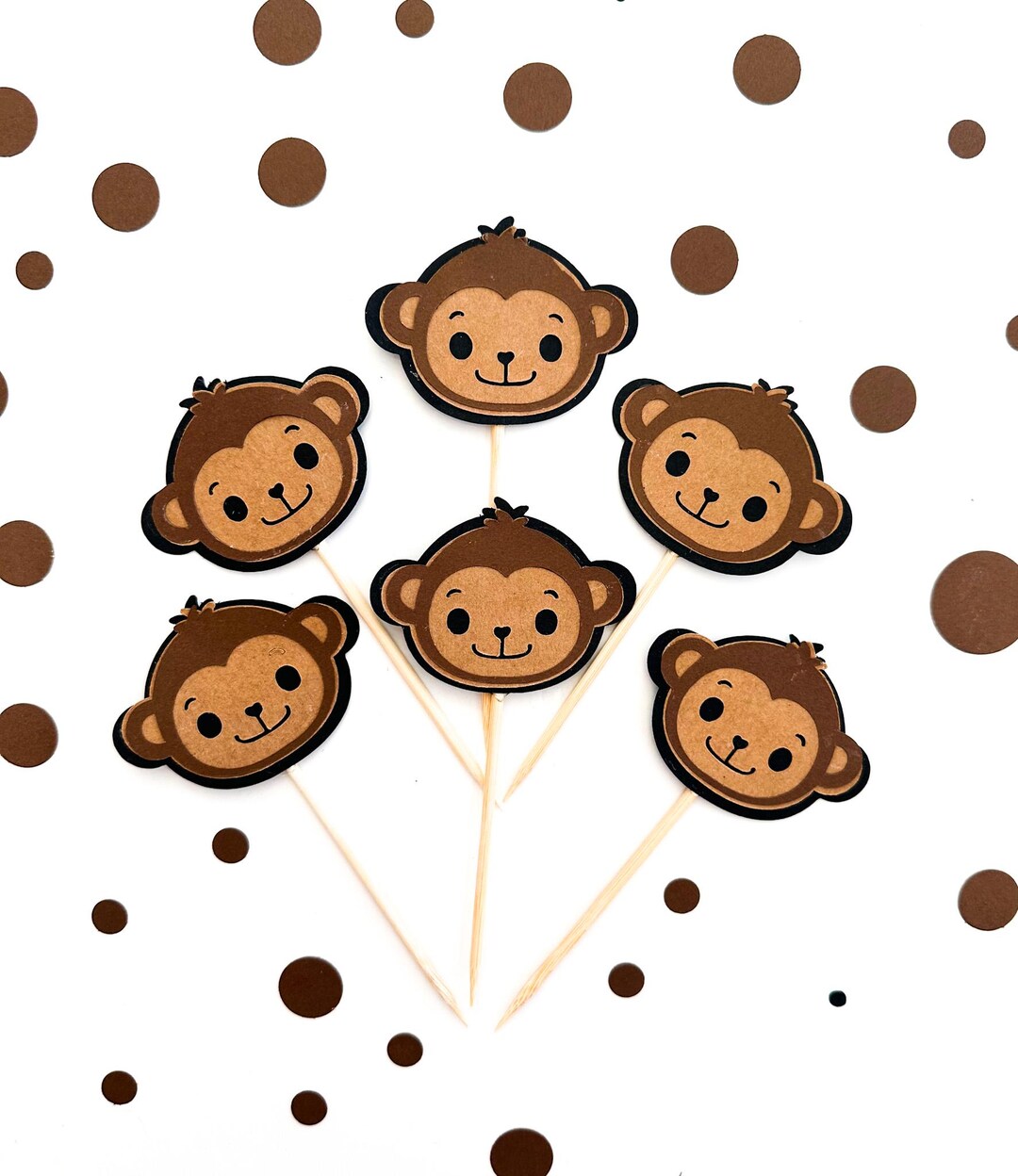 Monkey Party, Wild One Party, Monkey Toppers, Monkey Cupcake Toppers ...