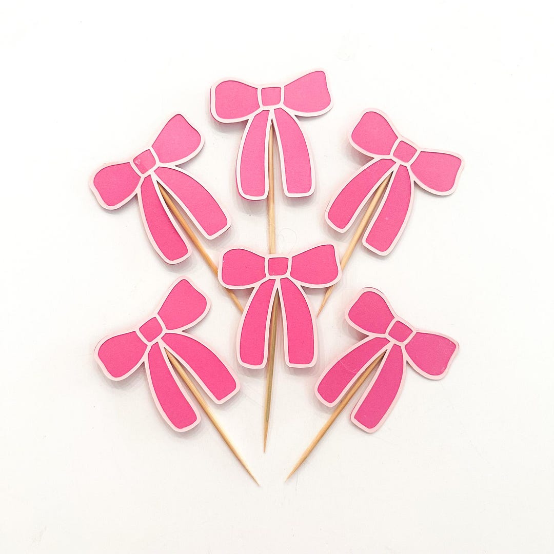 Bow Toppers, Bow Party, Pink Girtly Bow Toppers, Pink Bow Decorations ...
