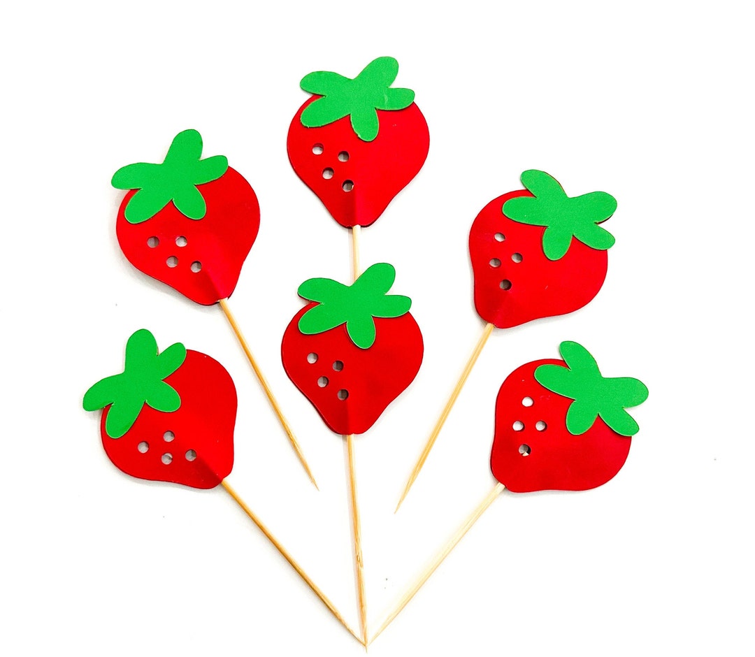 Strawberry Toppers. Strawberry Party, Strawberry Cupcake Toppers ...