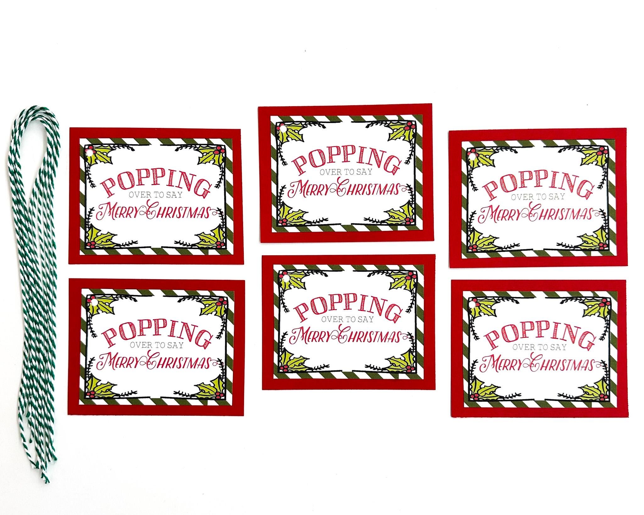Christmas Popcorn Tag, Popping Over Christmas Tag, Popcorn Neighbor ...