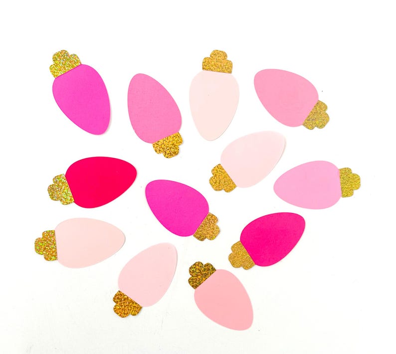 Pink Christmas, Pink Christmas Light Cut Outs, Christmas Light Die Cuts ...