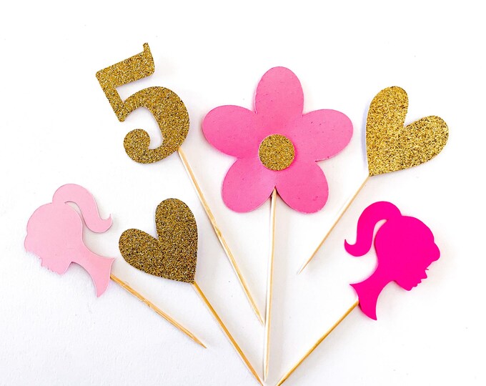 Doll Head Toppers, Pink Doll Birthday, Doll Head Party, Doll Toppers ...