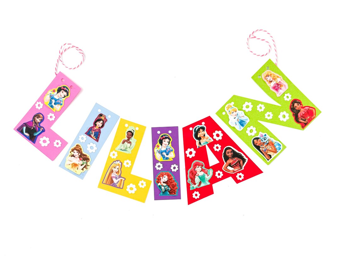 Personalized Princess Banner, Princess Party, Princess Birthday ...