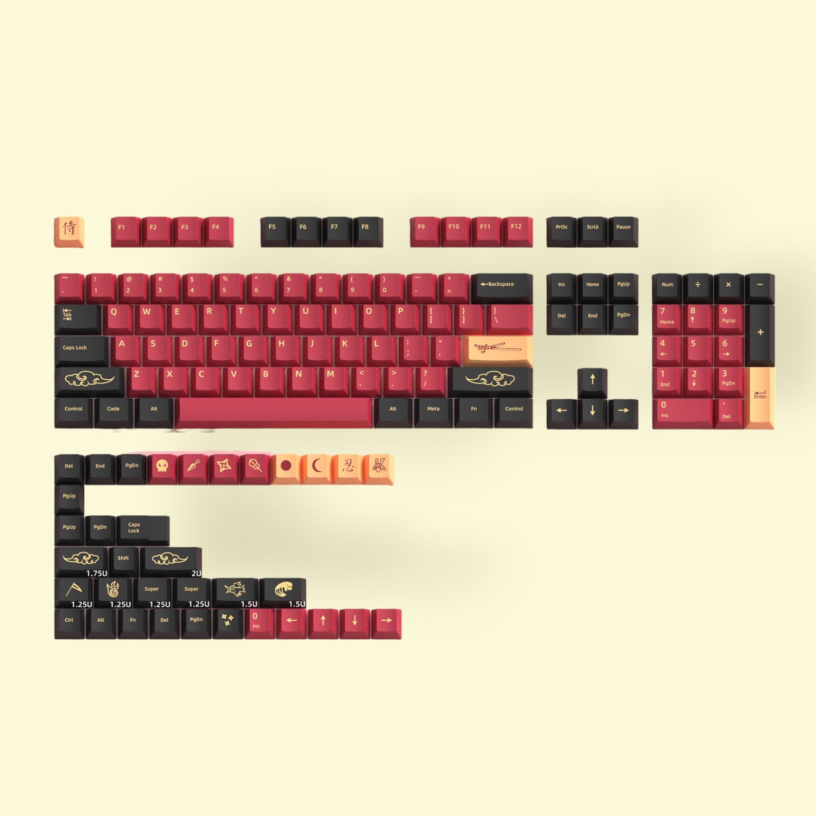Cool Japanese Cherry MX Keycap Set, Custom Samurai Keycaps for ...