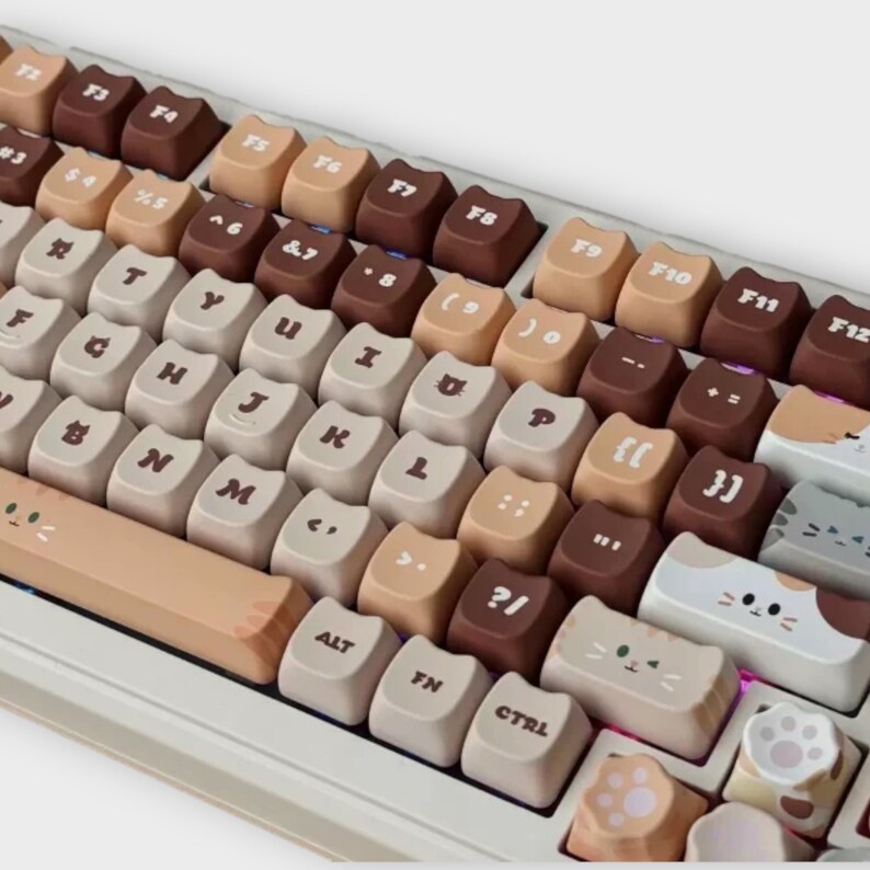 Cat Emoji Keycap Set, Cute PBT Keycaps, MAO Profile Keycaps, Gaming ...