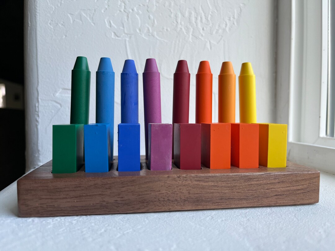 Wooden Crayon Holder.(crayons Not Included) Holds 8 Sticks 8 Blocks - Etsy