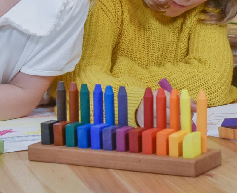 Wooden Crayon Holder. Crayons Not Included. Holds 12 Sticks and 12 ...