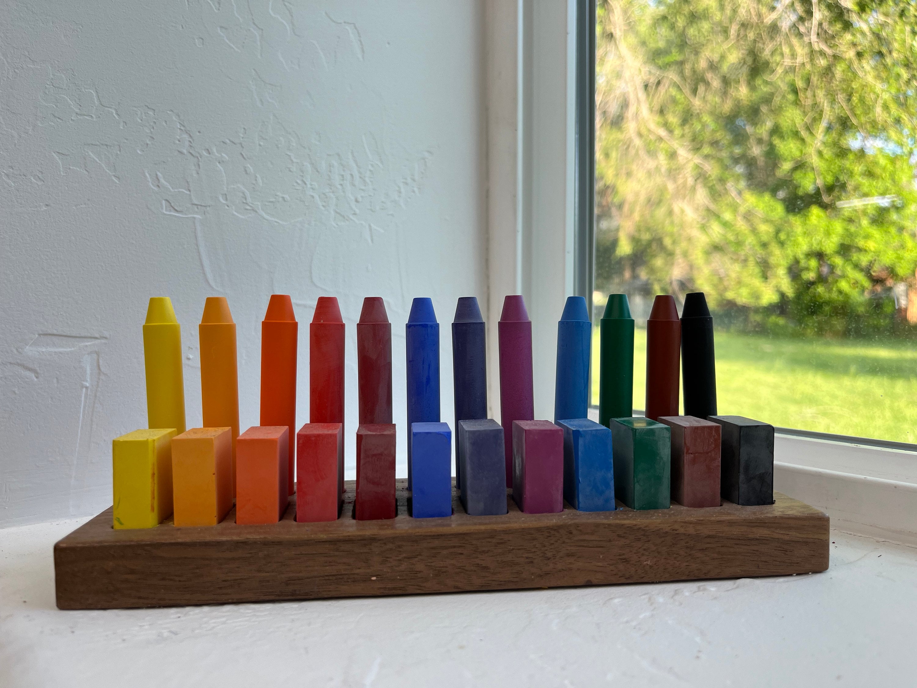 Wooden Crayon Holder. Crayons Not Included. Holds 12 Sticks and 12 ...