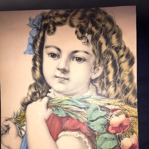 Girl Lithograph - Etsy