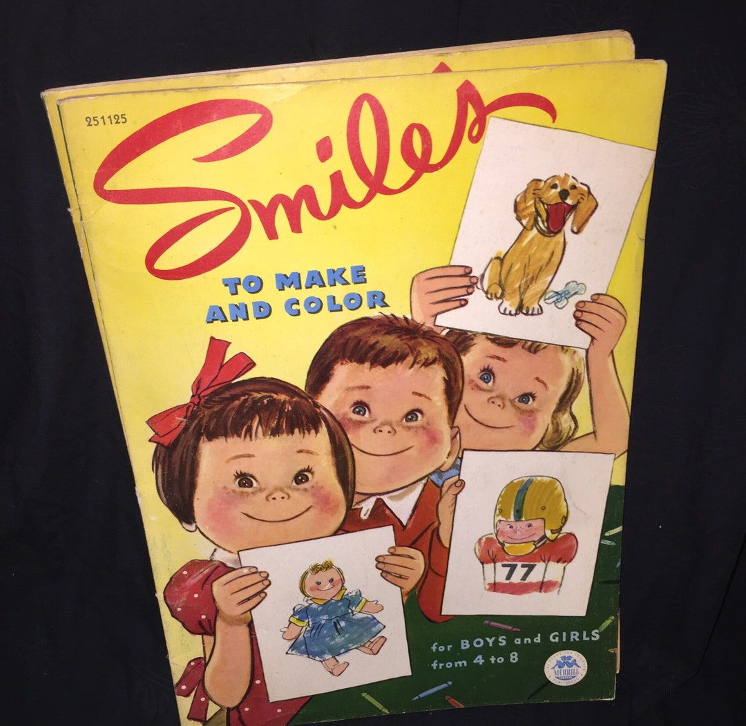 1952 Merrill Company Smiles Giant Coloring Book - Etsy