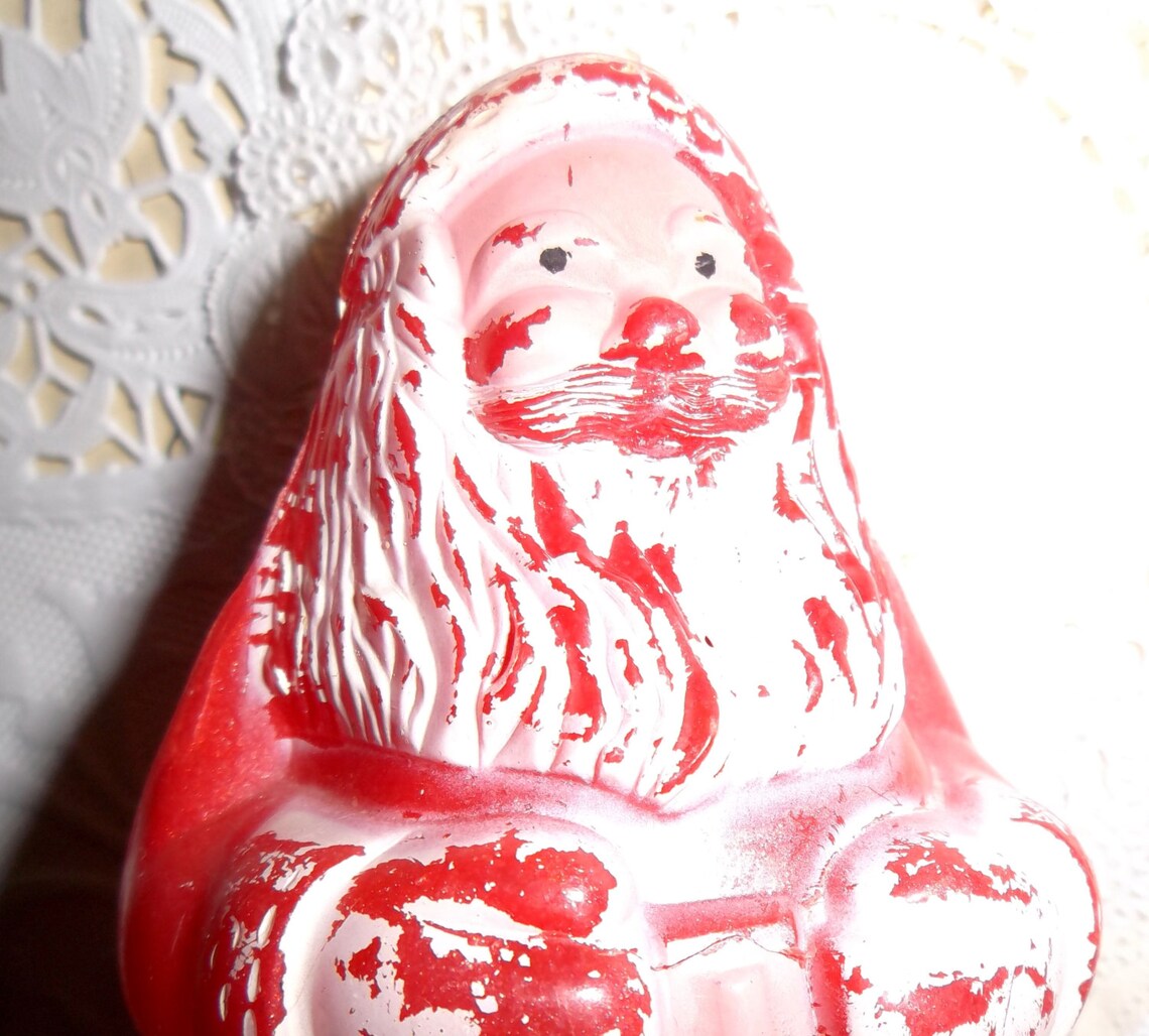 Vintage Plastic Santa | Etsy
