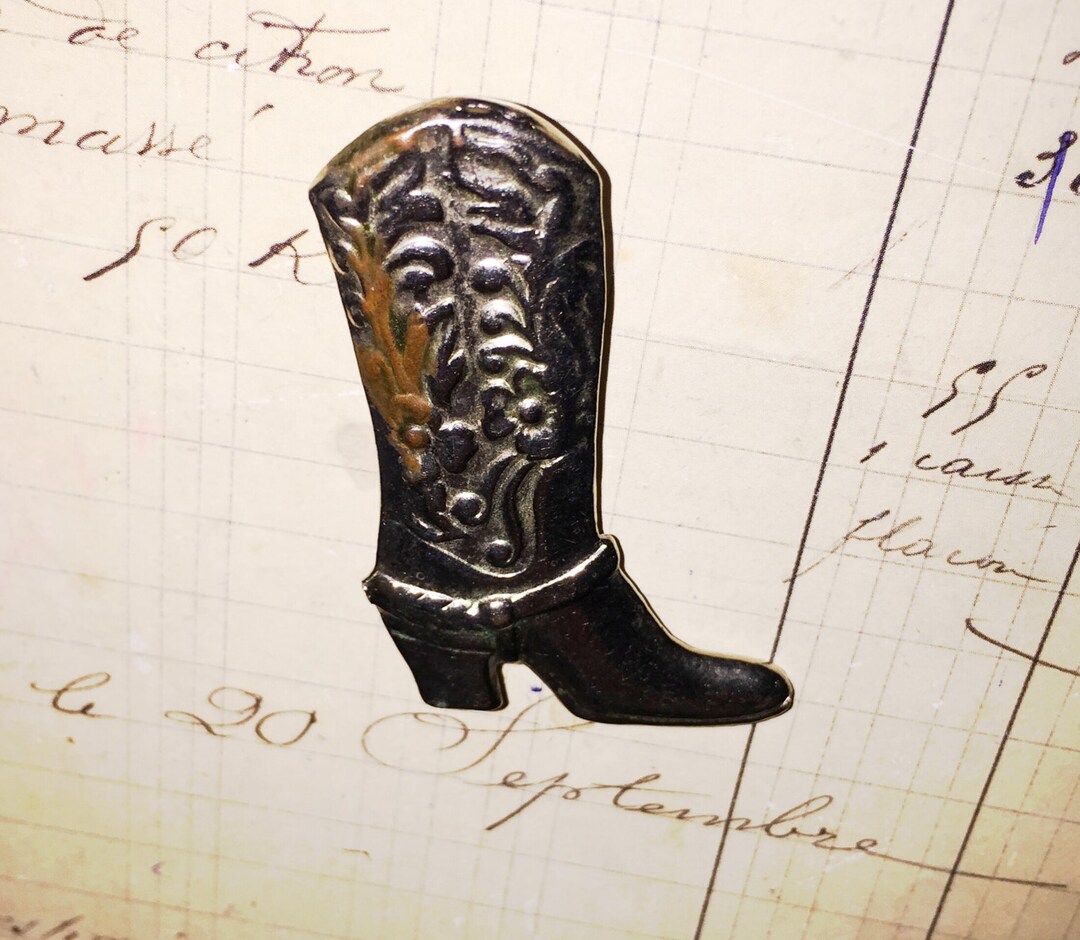 Vintage Cowboy Boot Brooch - Etsy