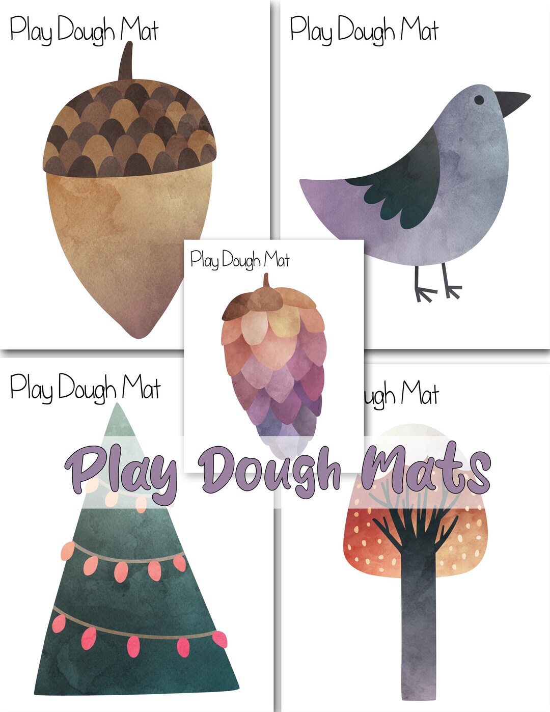 Woodland Wonders Play Dough Mats - Educational & Sensory Fun! - Etsy