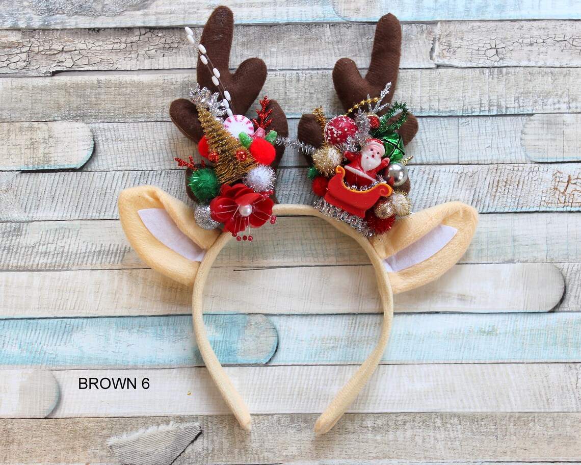 Reindeer Headband, Christmas Reindeer Ears, Parade Headband, Holiday ...