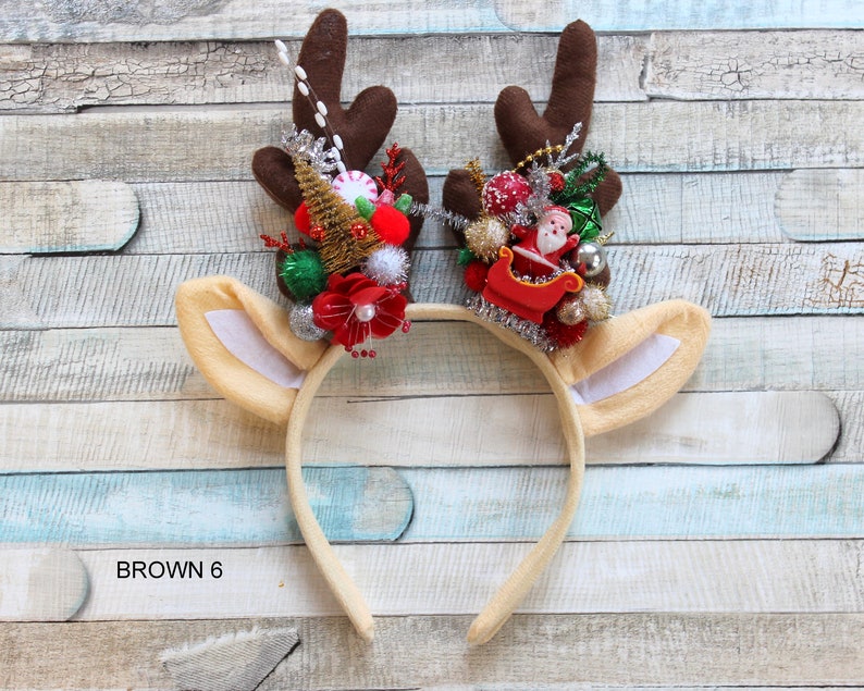 Reindeer Headband, Christmas Reindeer Ears, Parade Headband, Holiday ...
