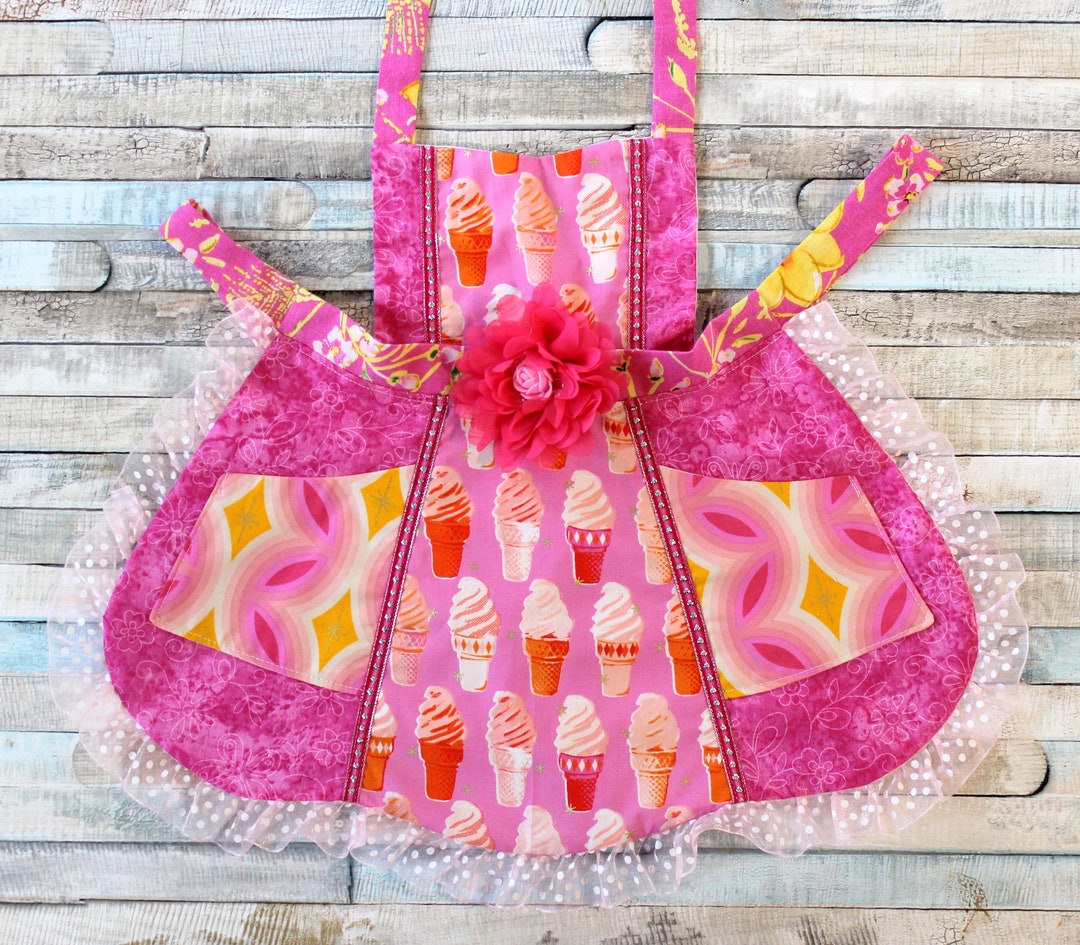 Ice Cream Apron, Apron, Ruby Star Society Apron, Toddler Apron, Girls ...