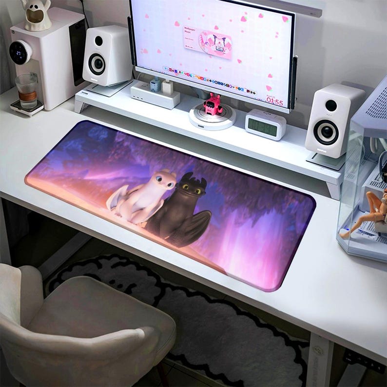 How to Train Your Dragon Toothless & Light Fury Mouse Pad Plus Size ...