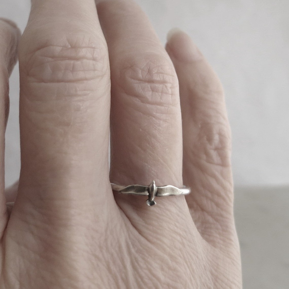Bird Ring Sterling Silver Seagull Stacking Ring Nature - Etsy