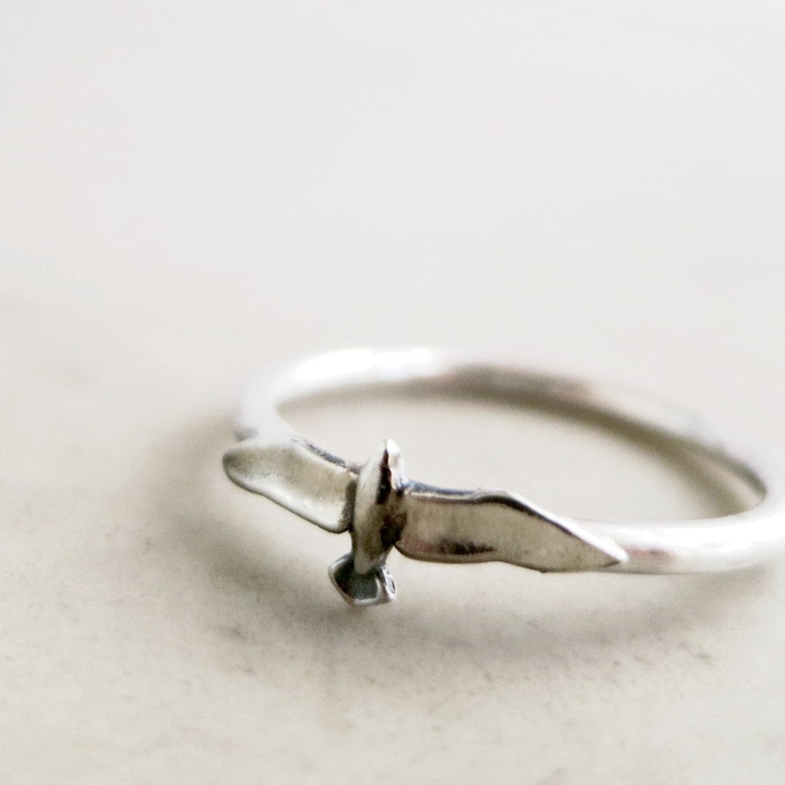 Bird Ring Sterling Silver Seagull Stacking Ring Nature | Etsy