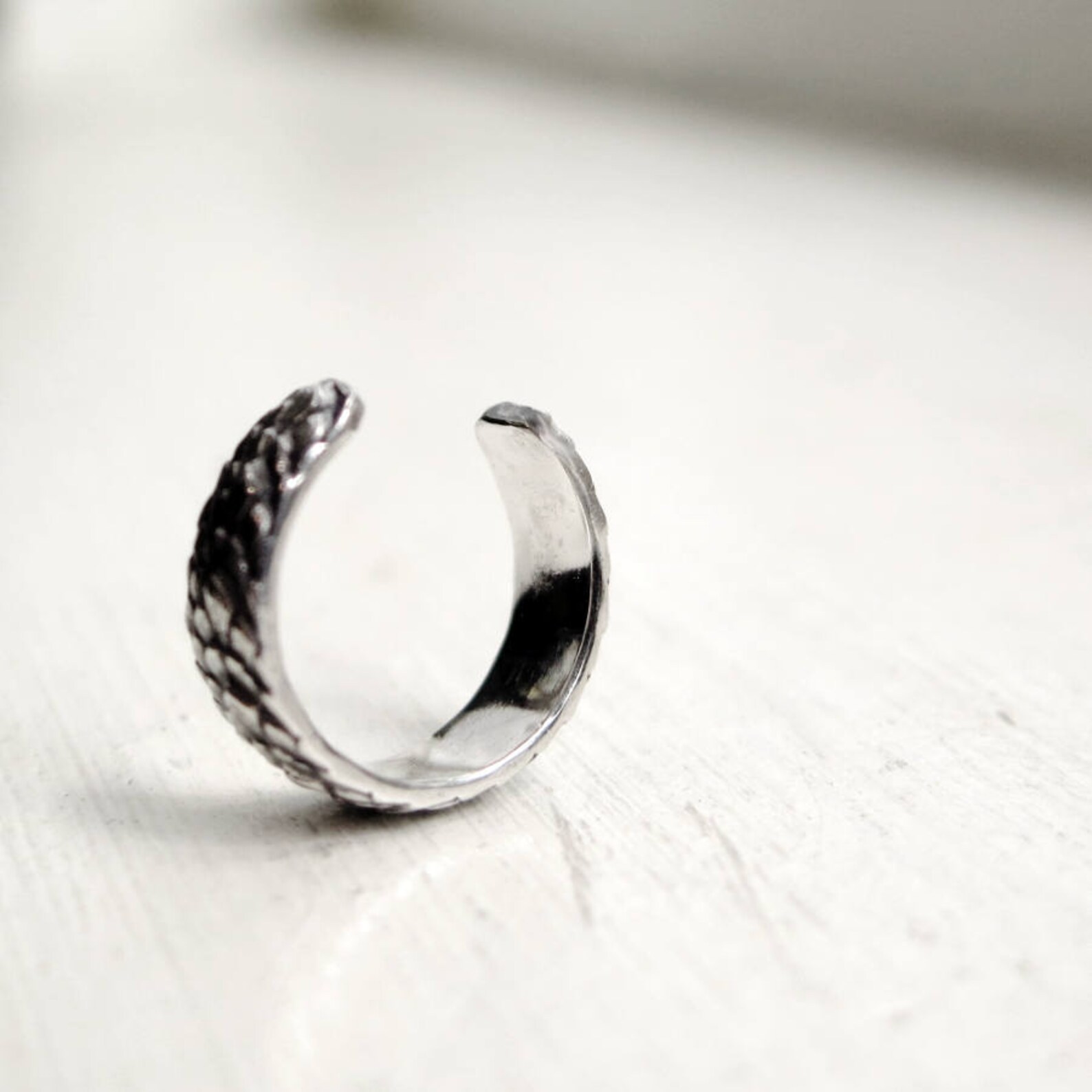 Sterling Silver Cuff Earring Dragon Scales Unisex Jewelry - Etsy