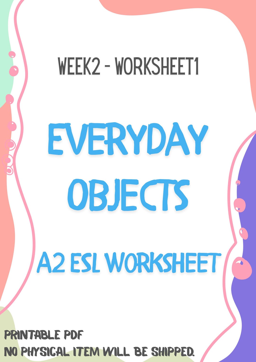 A2 ESL Reading Comprehension-vocabulary Worksheet | Everyday Objects ...